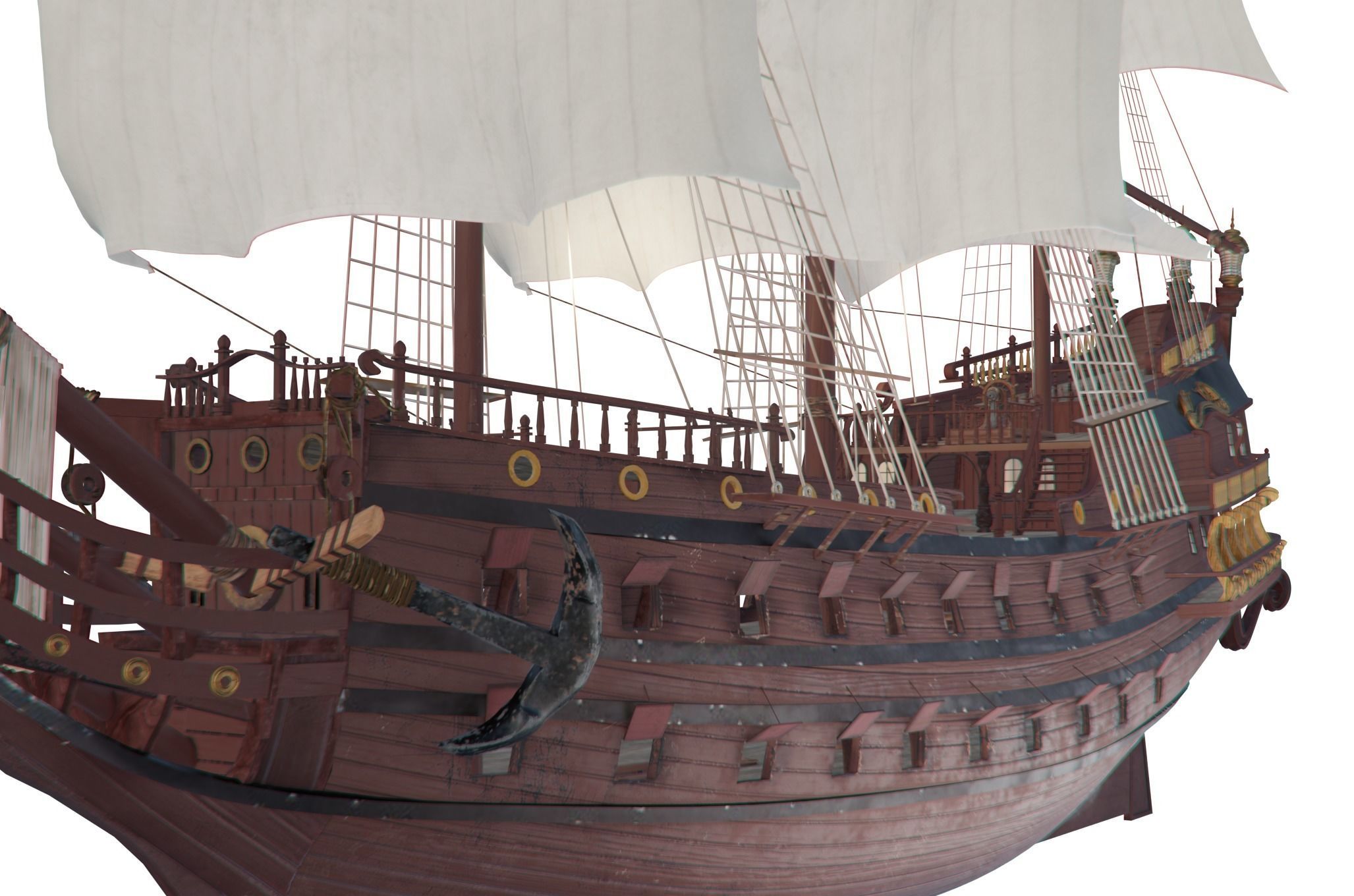 Galleon Warship Neptune Multi-decked 3D model | CGTrader