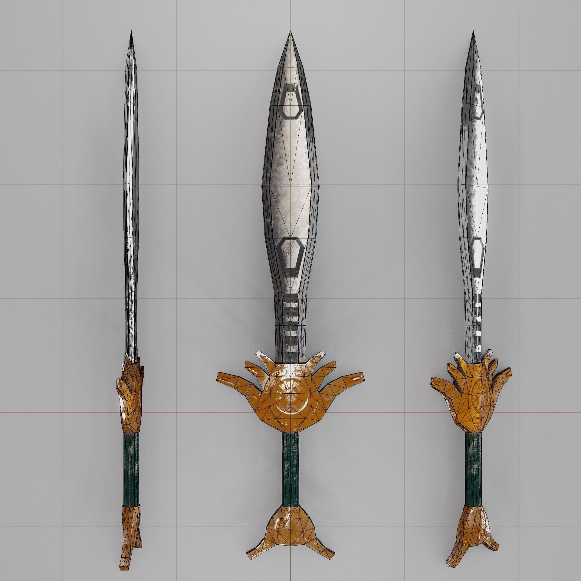 3D model Sword Iron - Elvish Basic Iron Sword Game Ready and Low Poly ...