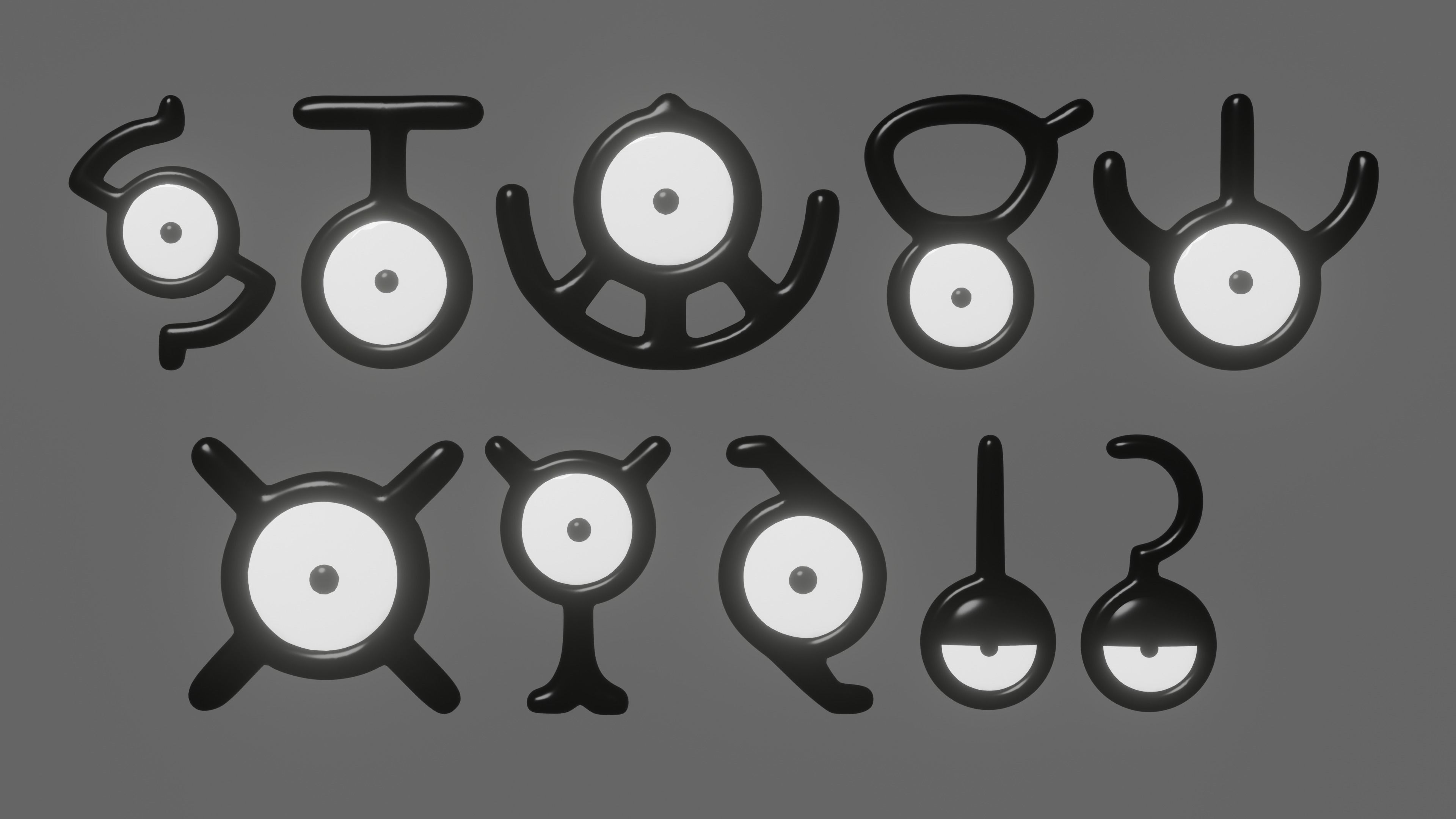Unown Set 3 3D model | CGTrader