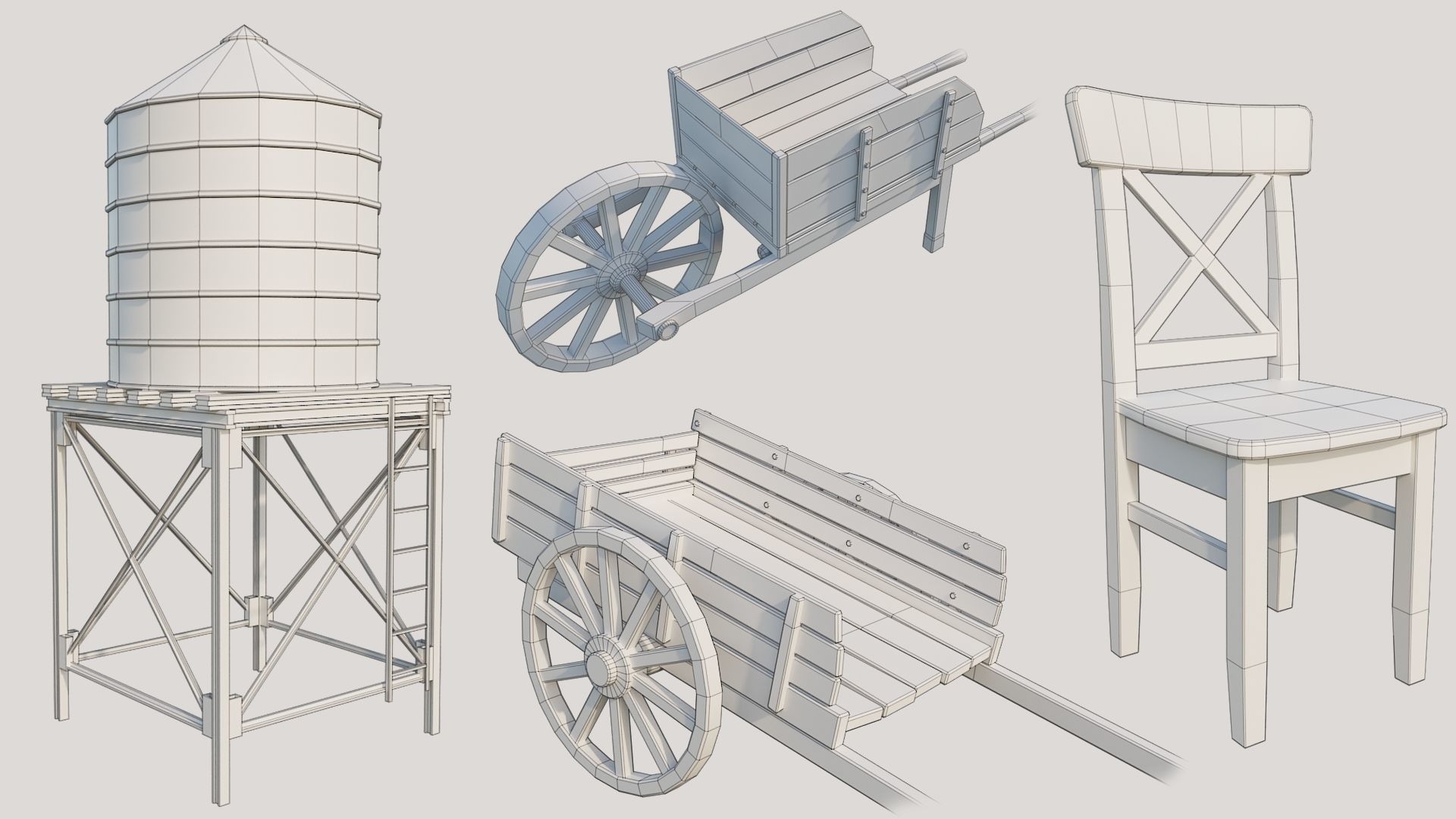 3D model Props Pack - 90 Objects 4K PBR Texture VR / AR / low-poly ...