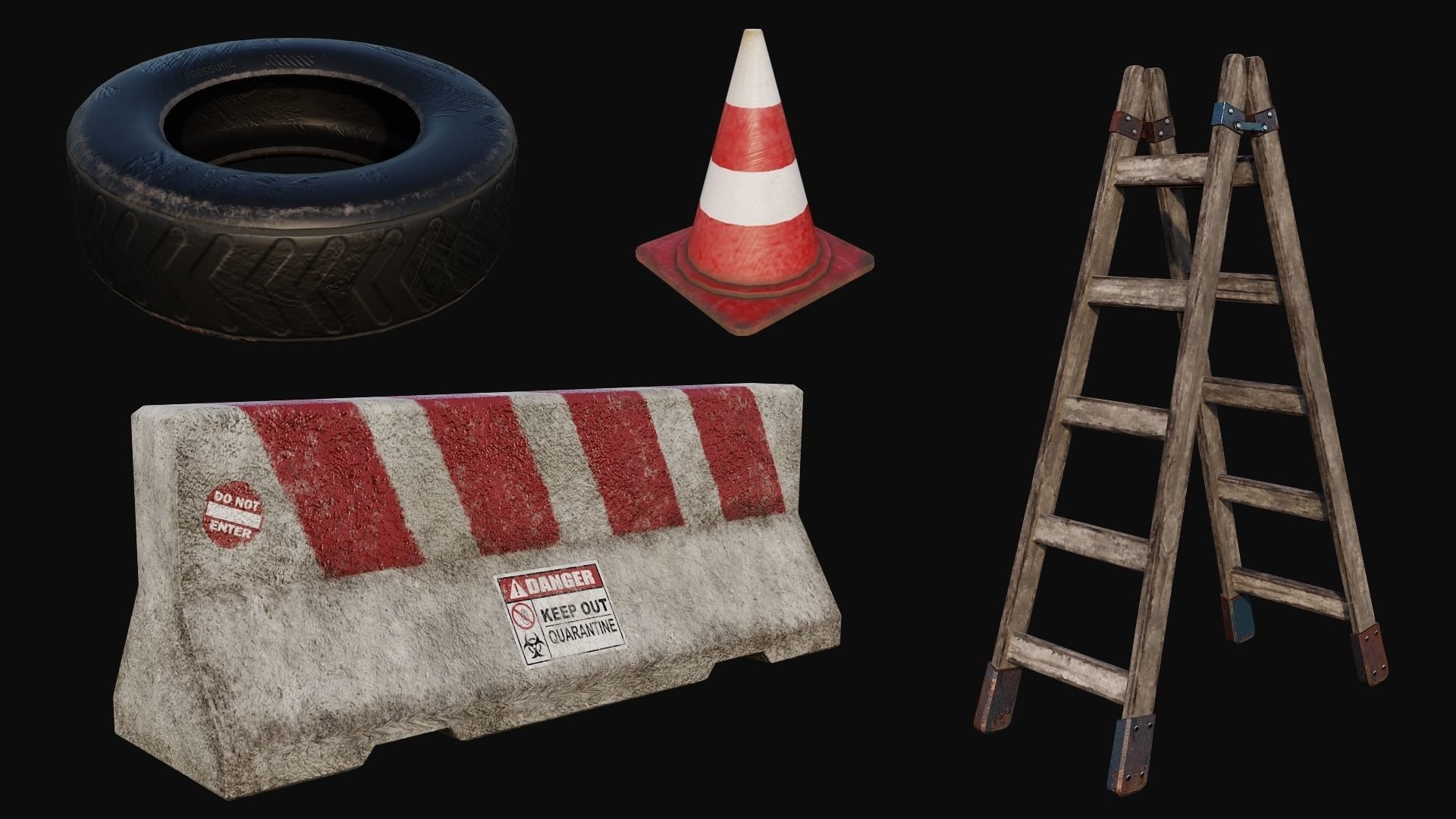 3D model Props Pack - 90 Objects 4K PBR Texture VR / AR / low-poly ...