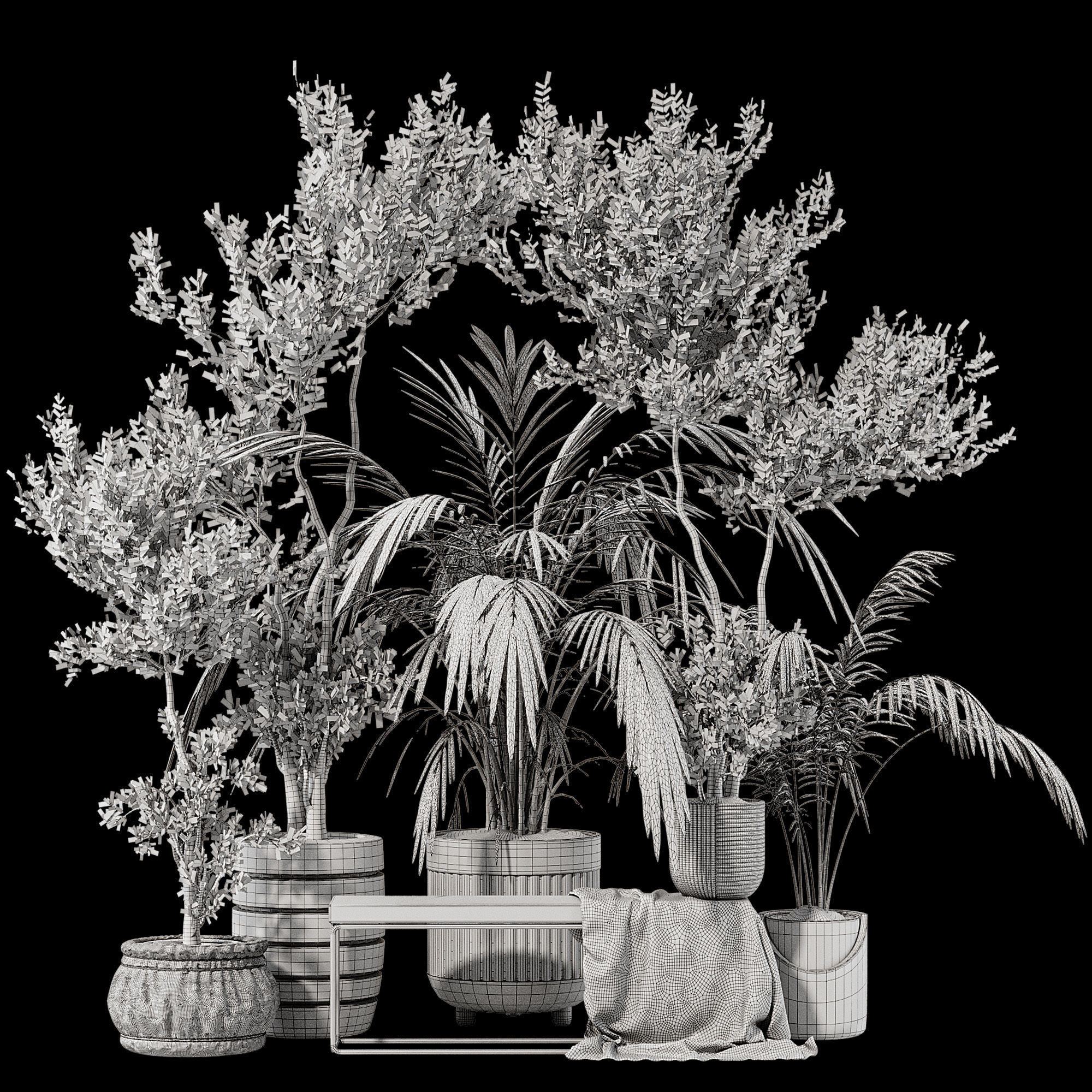Decorative parlour Palm and tree in pot 109 3D model | CGTrader