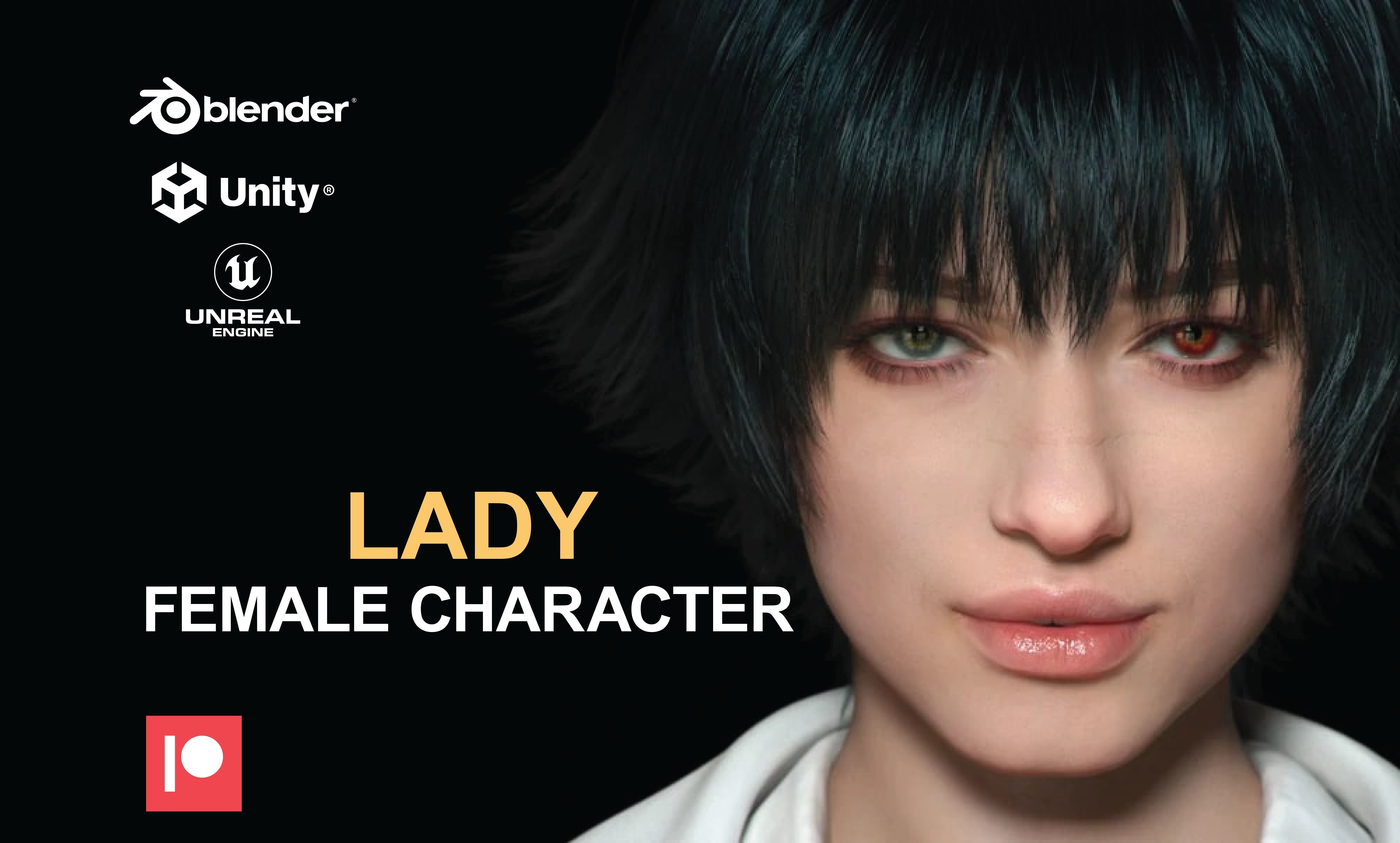 3D model Lady DMC 5 - Game Ready VR / AR / low-poly | CGTrader
