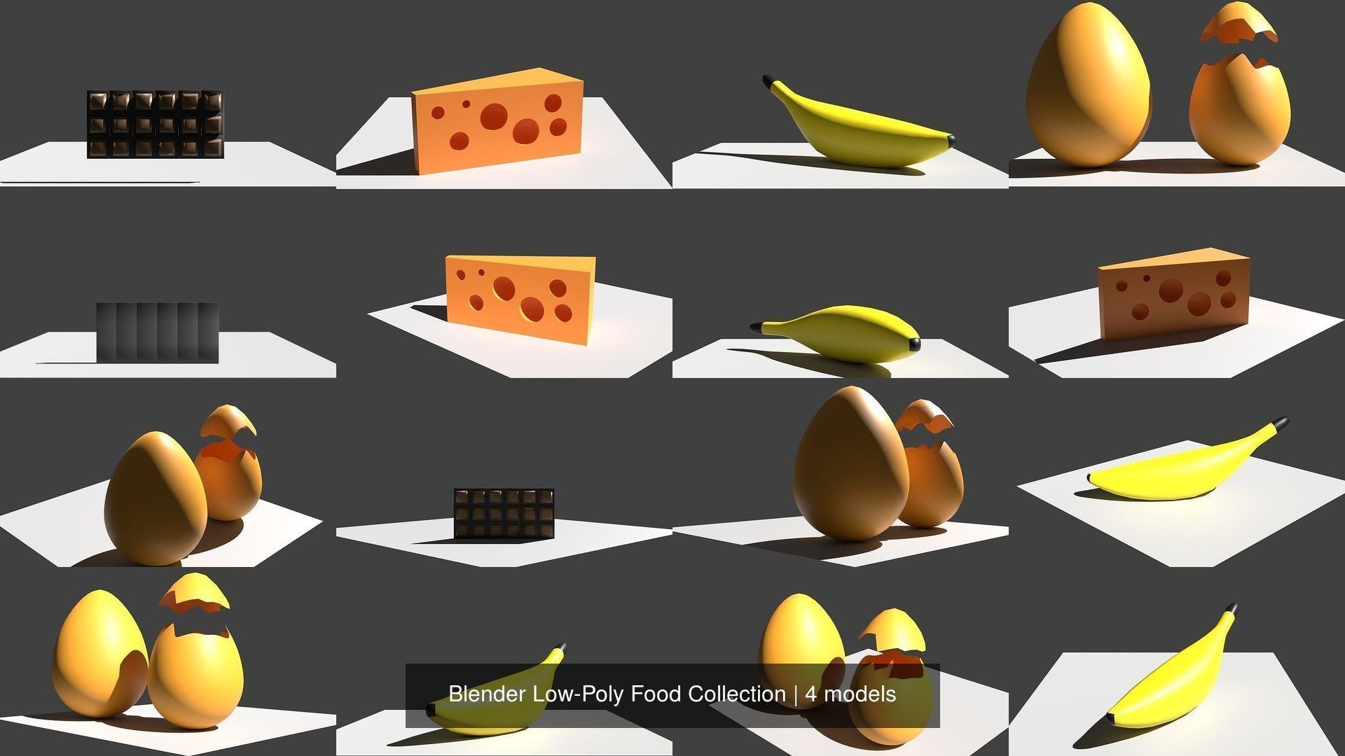 Blender Low-Poly Food Collection VR / AR / low-poly | CGTrader