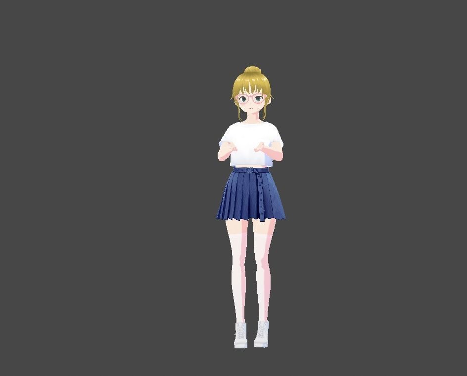 3D model Vroid Studio Cute Anime Girl 3D Character VR / AR / low-poly ...
