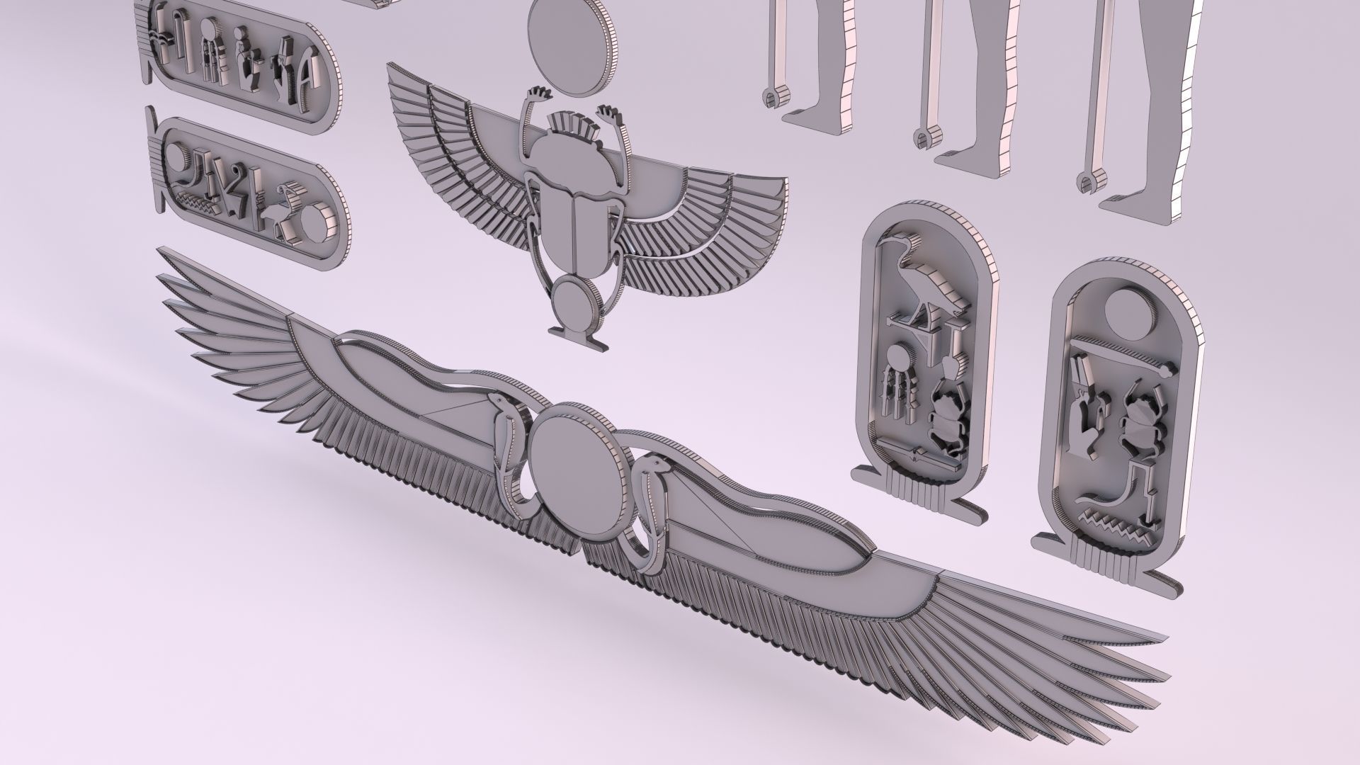 3D model Egyptian Symbols - 048 VR / AR / low-poly | CGTrader