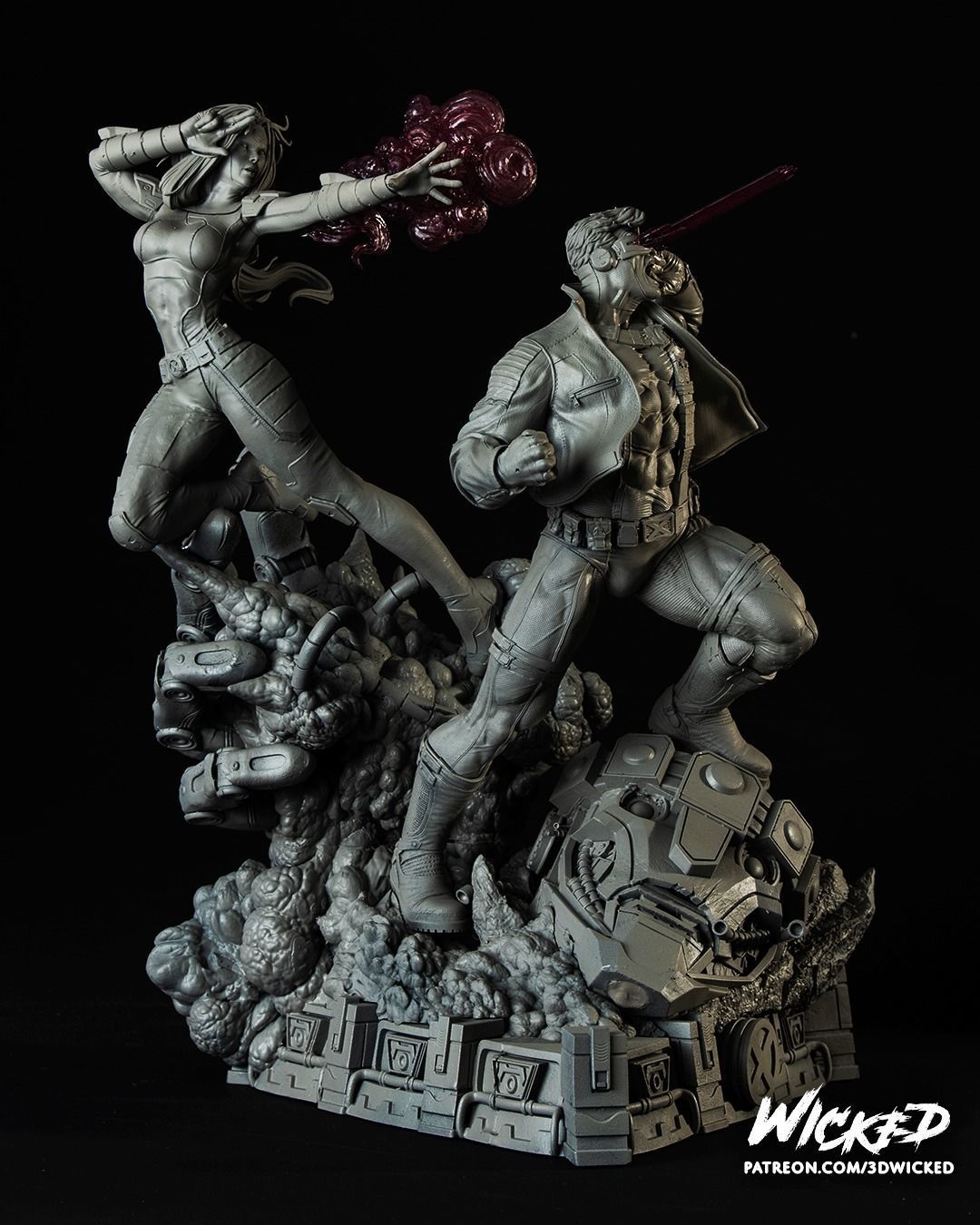 Wicked Marvel Jean Grey and Cyclops DIORAMA COMPLETE 3D model 3D ...