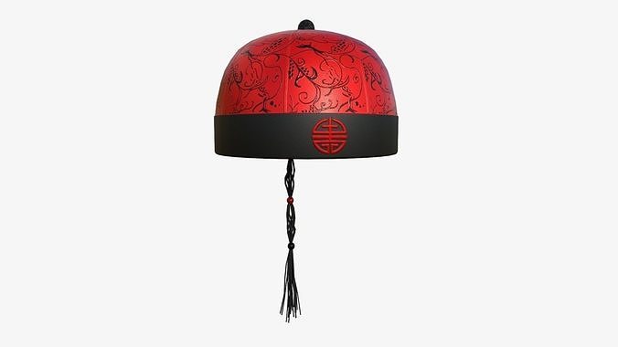 3D model Chinese Traditional Hat A05 Red - Character Design VR / AR ...