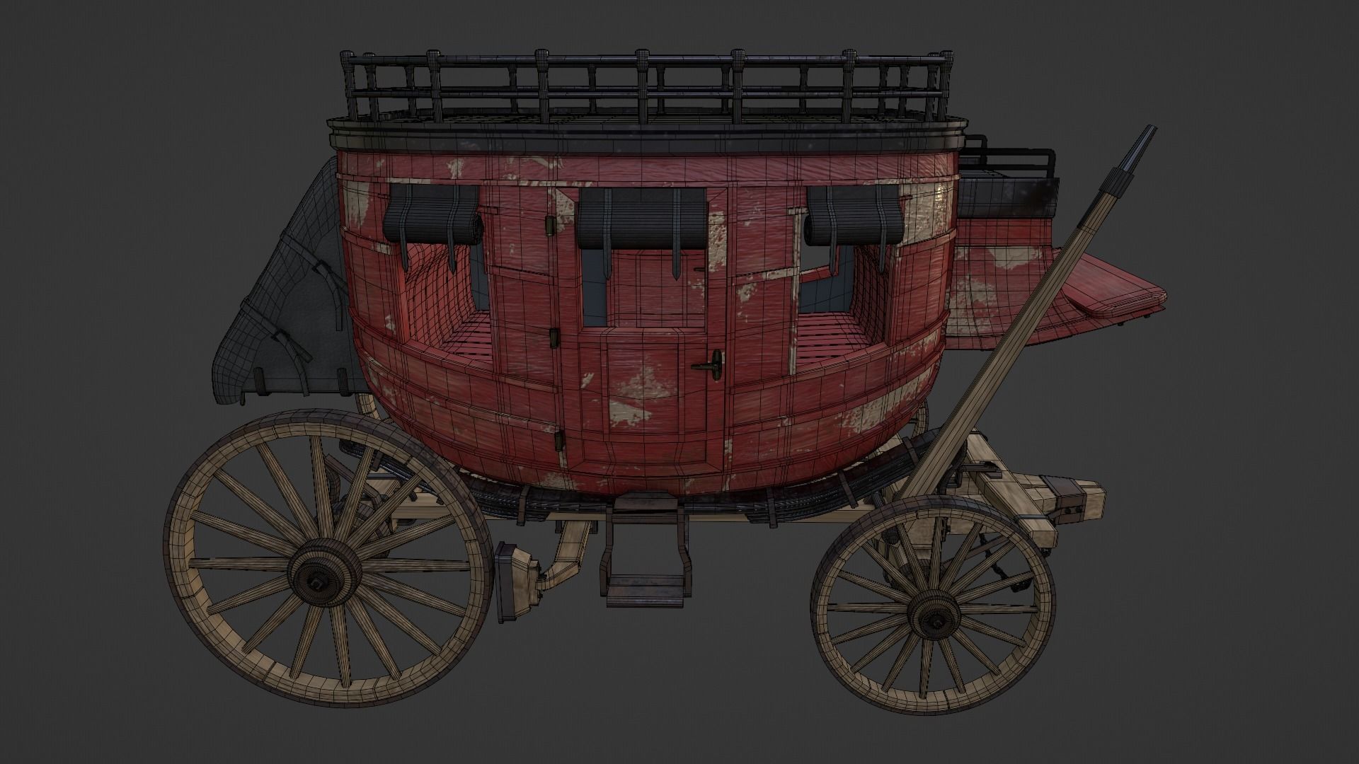 3D model Stage Coach Wagon VR / AR / low-poly | CGTrader