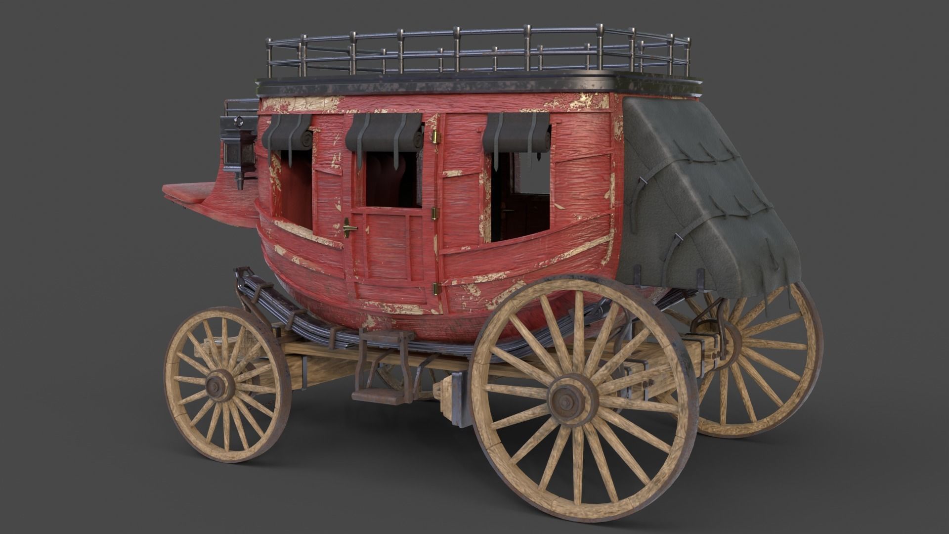 3D model Stage Coach Wagon VR / AR / low-poly | CGTrader