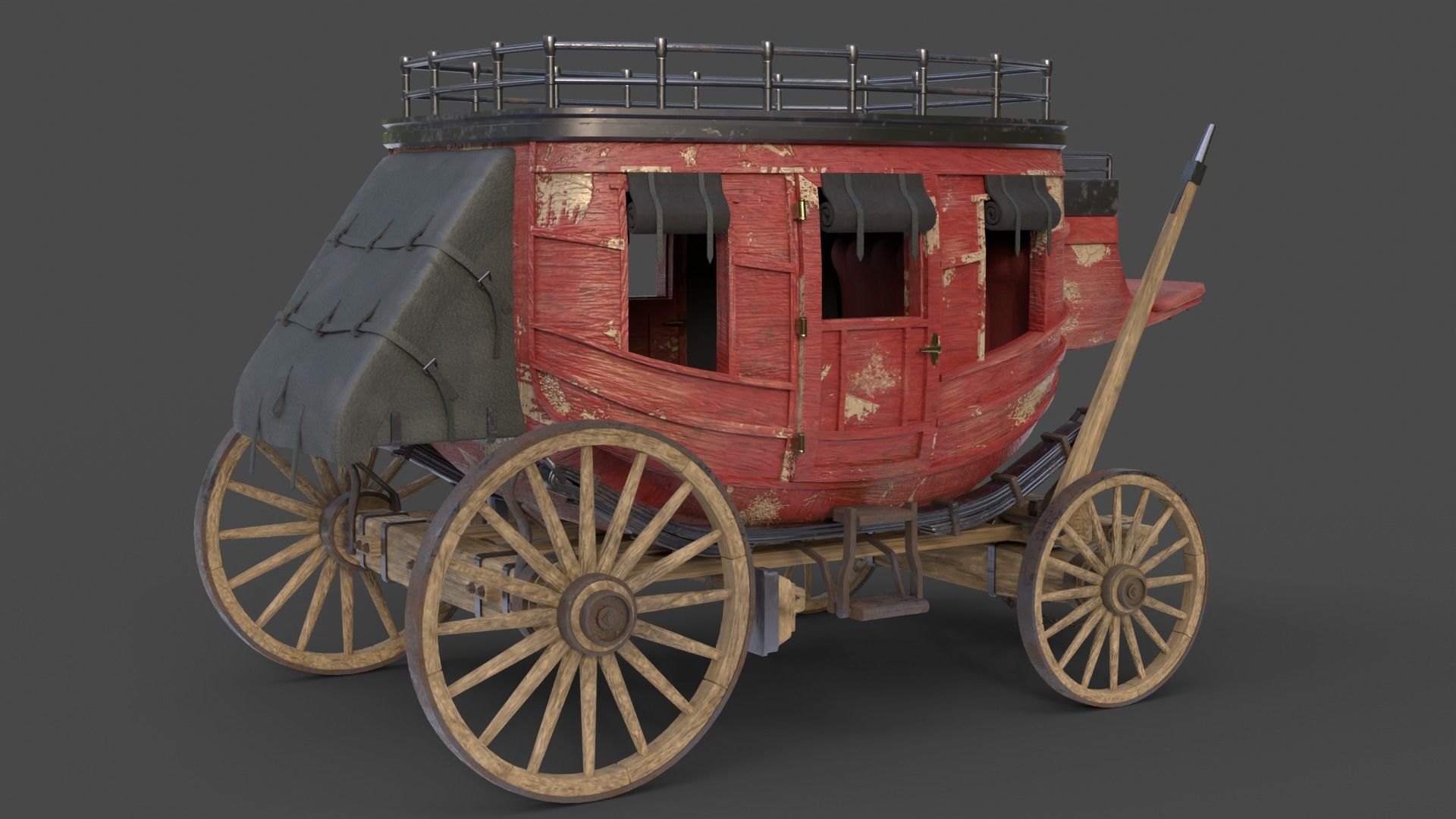 3D model Stage Coach Wagon VR / AR / low-poly | CGTrader