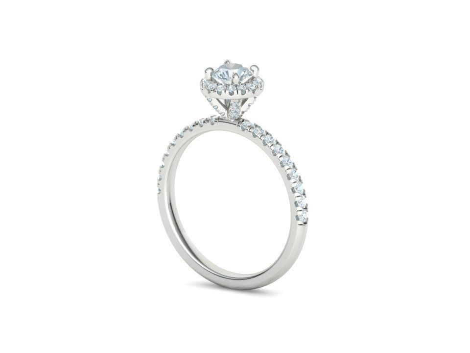 Grace Halo Engagement Ring with 40 pointer diamond 3D model 3D ...