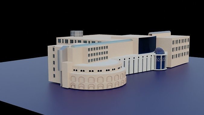 3D model College building VR / AR / low-poly | CGTrader