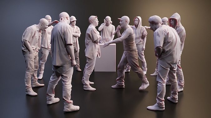 Realistic 3D Scan Hip Hop Mens Rappers 10 Models and Poses 3D model ...