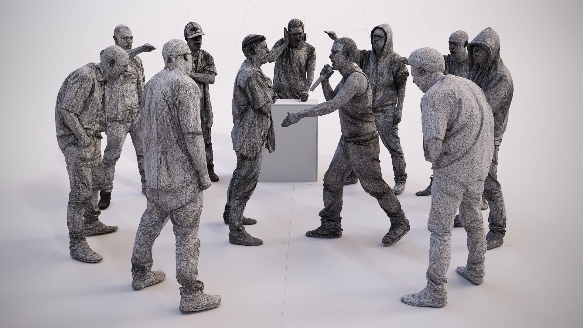 Realistic 3D Scan Hip Hop Mens Rappers 10 Models and Poses 3D model ...