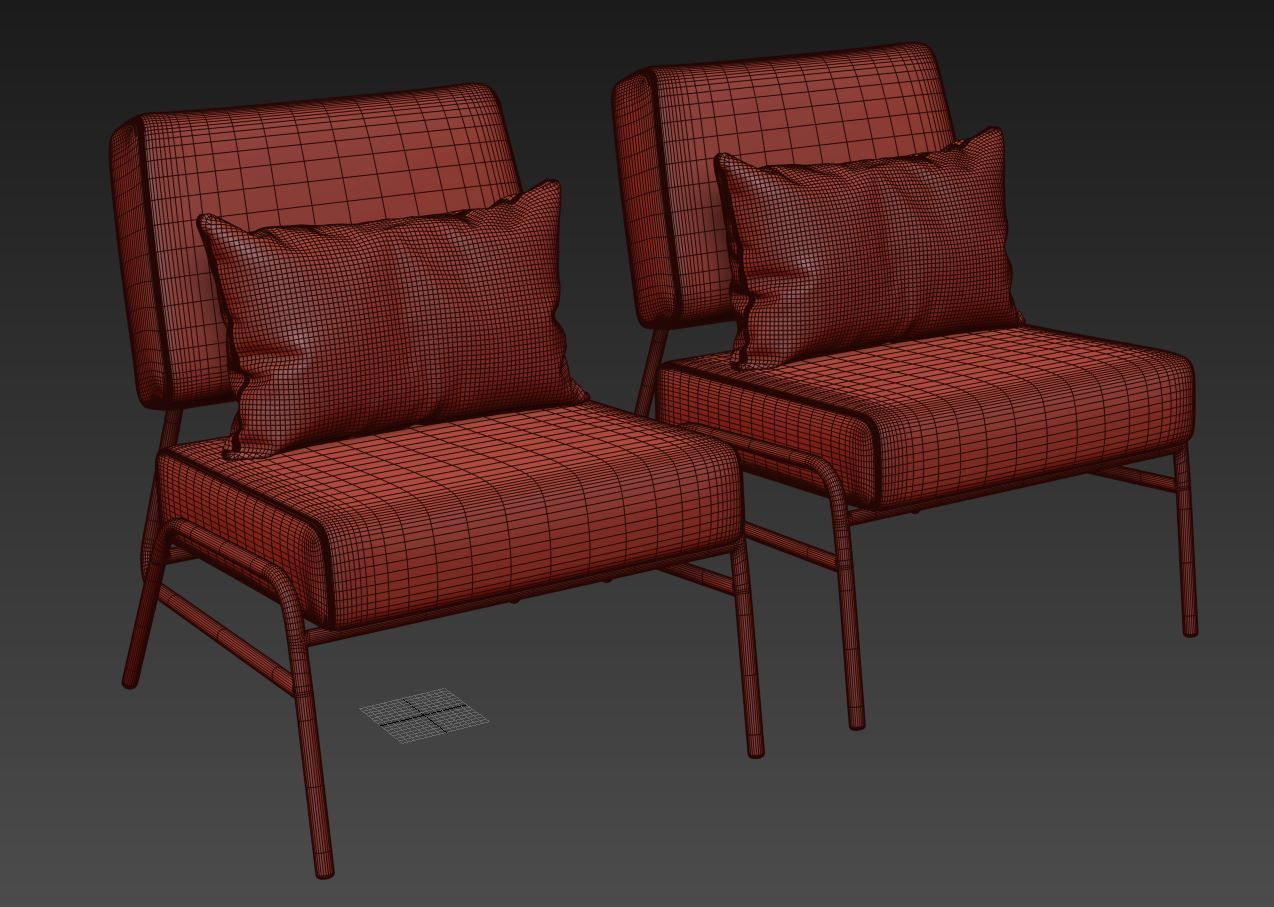 Wire Frame Slipper Chair by West Elm 3D model | CGTrader