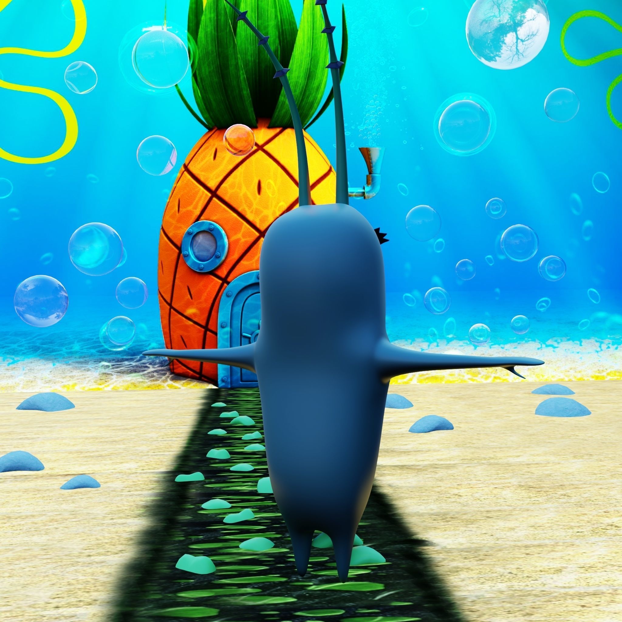 3D model Plankton from Spongebob Squarepants - Rigged PBR VR / AR / low ...