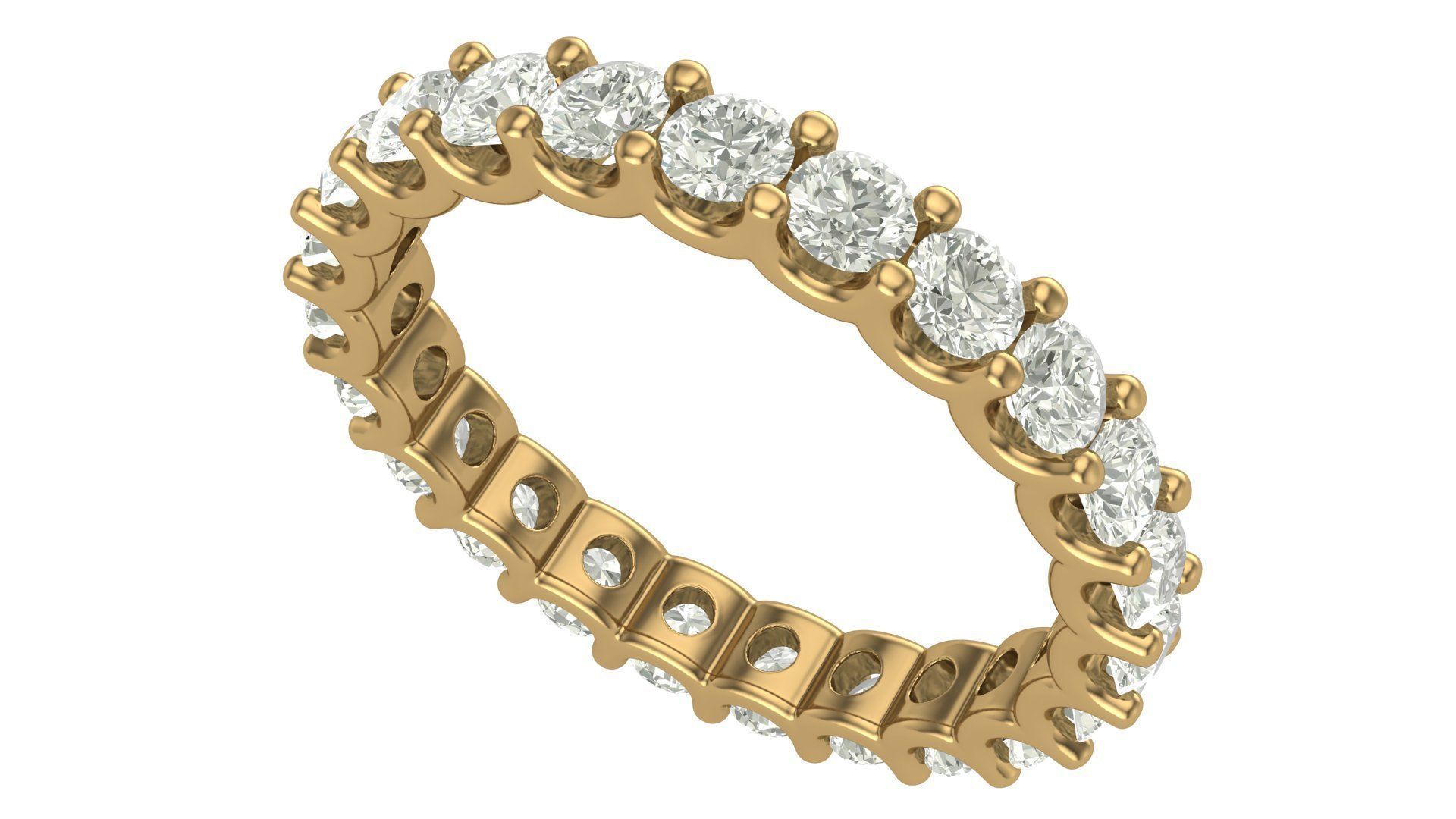 Eternity Ring with 9 pointer Diamond Size 3D model 3D printable | CGTrader