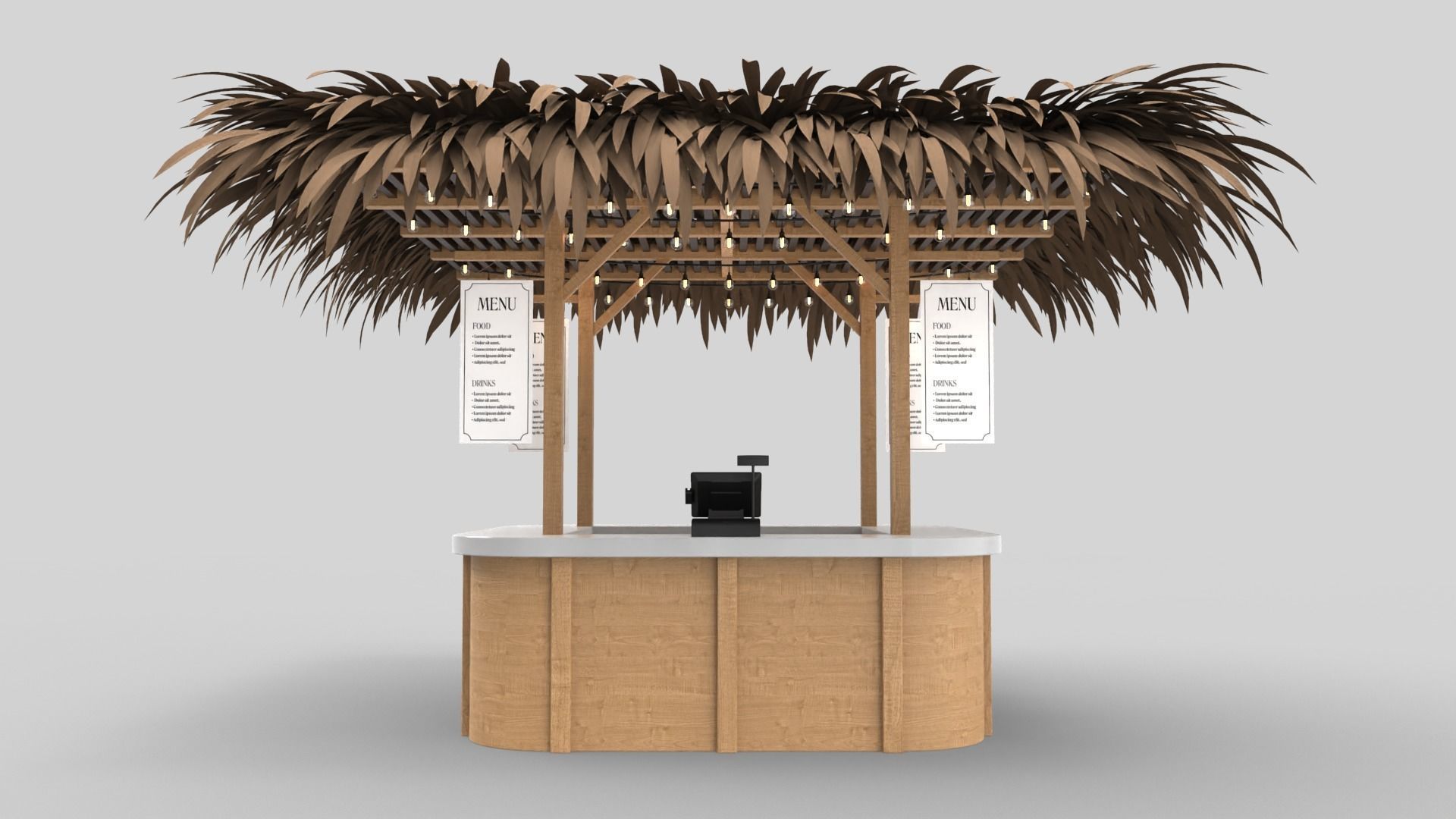 Beach Bar 3x3 Meters 3D model | CGTrader