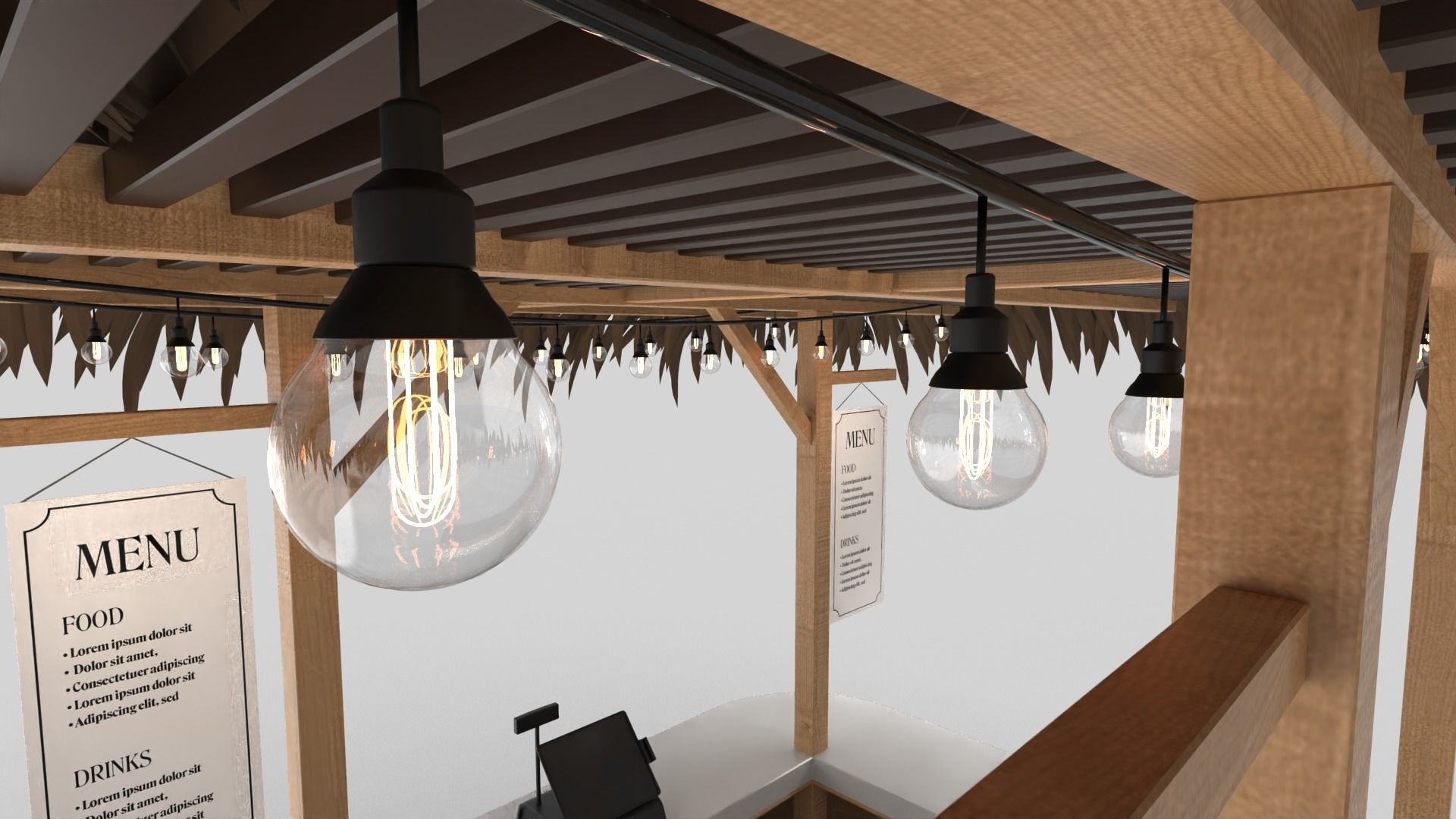 Beach Bar 3x3 Meters 3D model | CGTrader