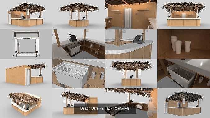 Beach Bars - 2 Pack 3D Model Collection | CGTrader