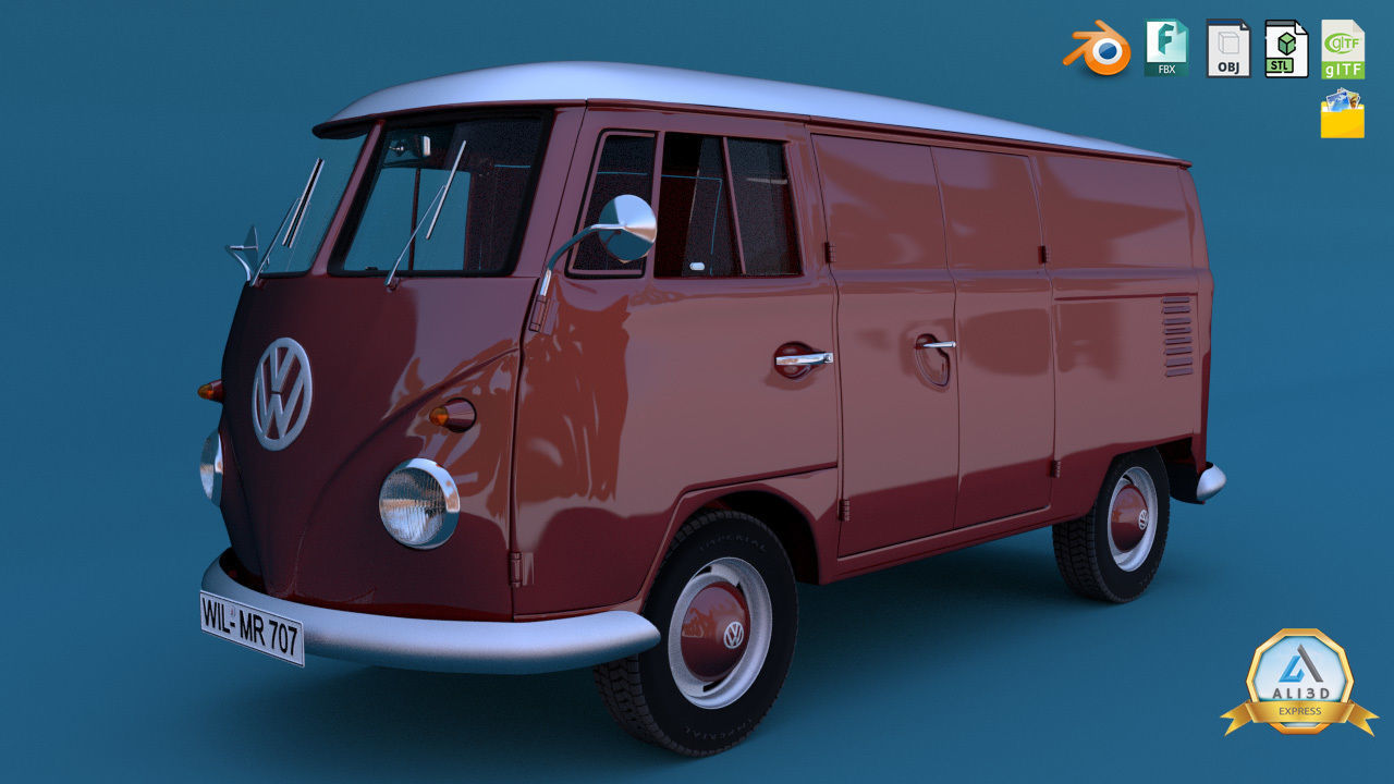3D model VW Bus Wagon Type 2 Campervan VR / AR / low-poly | CGTrader