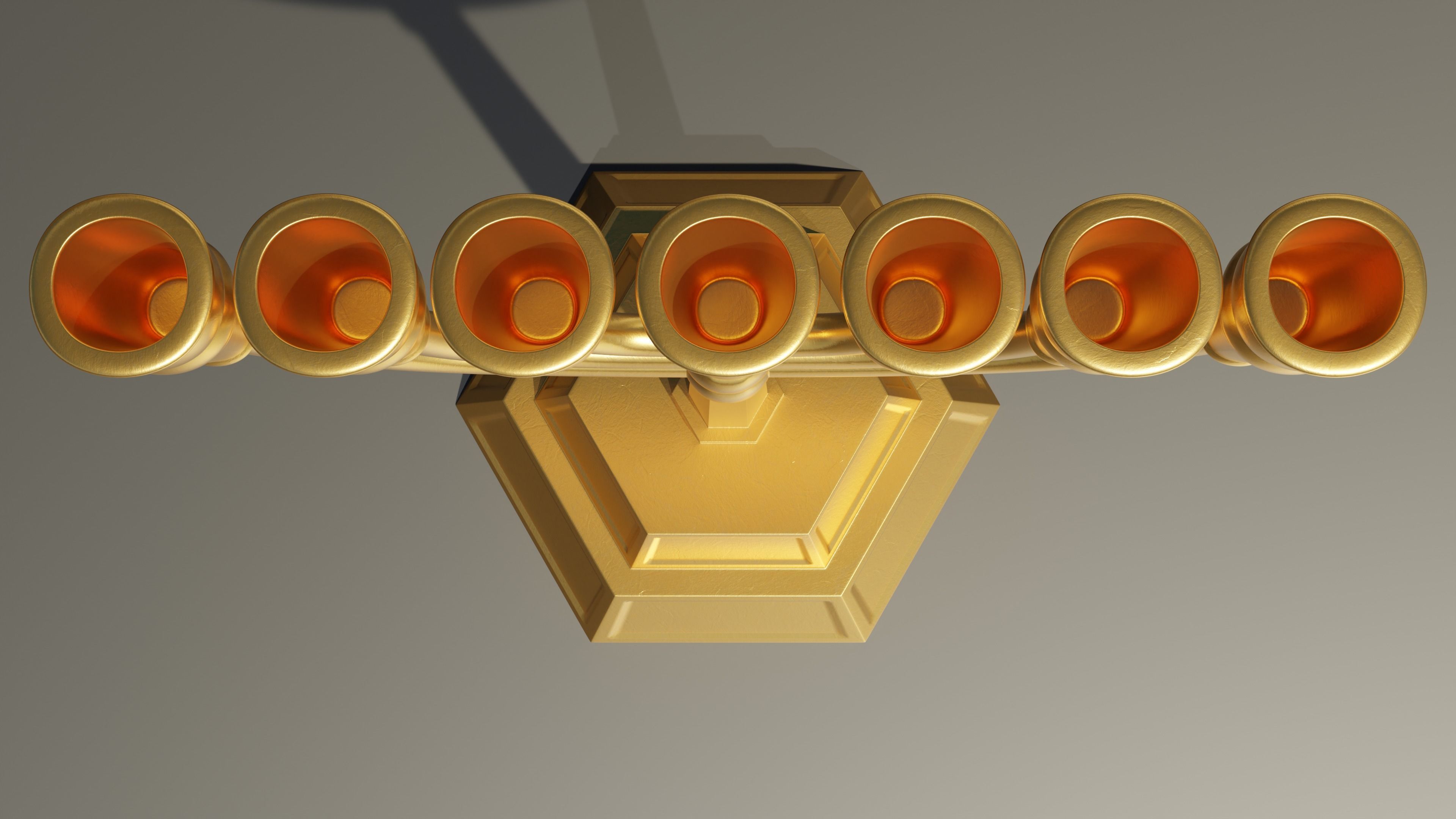 Menorah Gold 3D print model 3D model | CGTrader