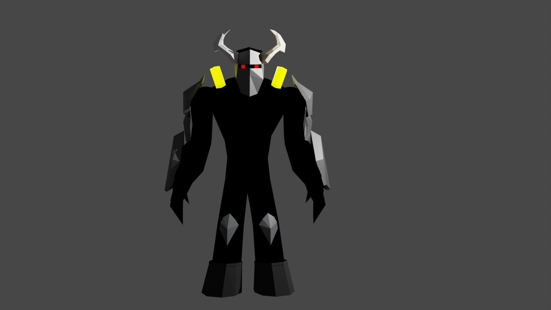 3D model Lowpoly Demon With Armor Rigged VR / AR / low-poly | CGTrader