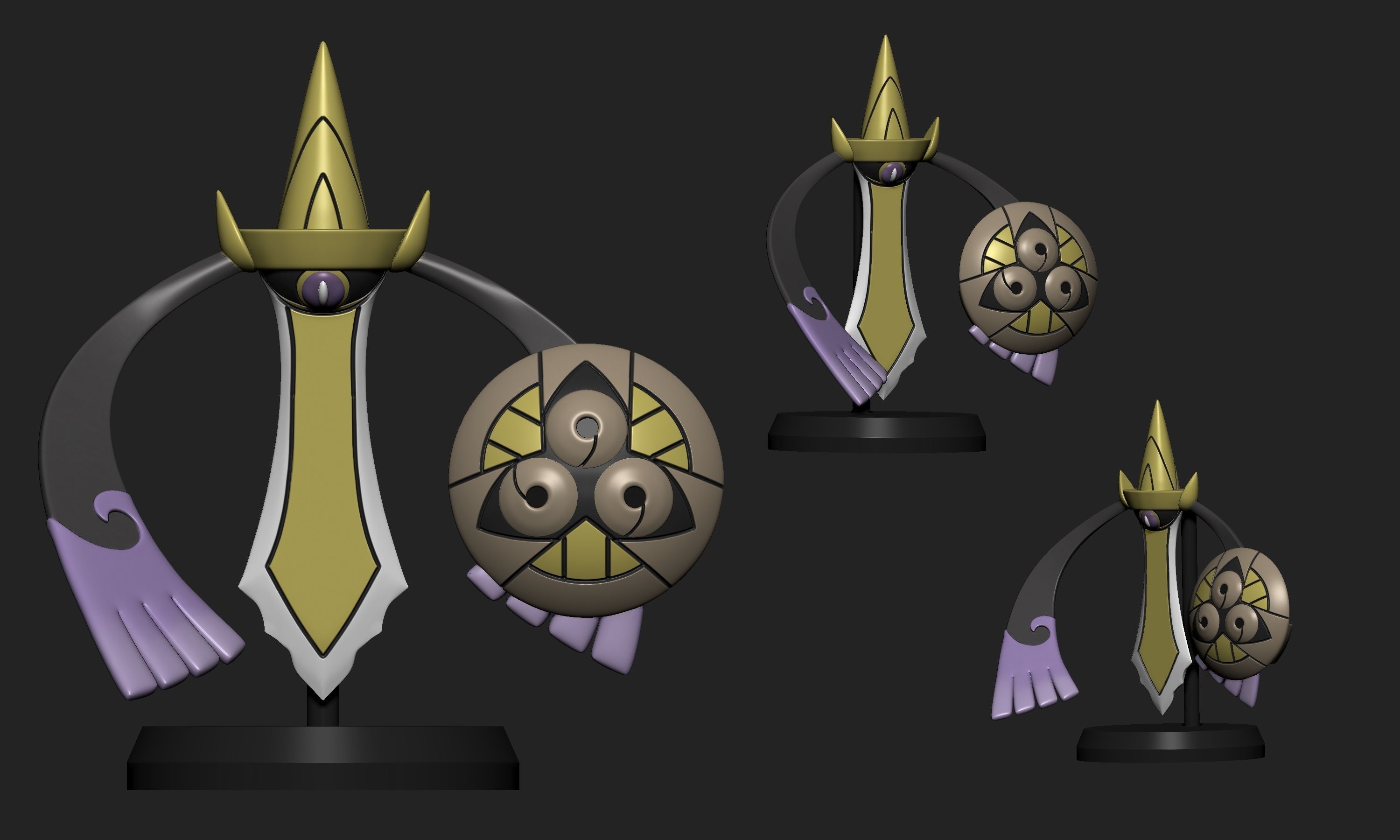 Pokemon - Aegislash with 2 poses 3D model 3D printable | CGTrader
