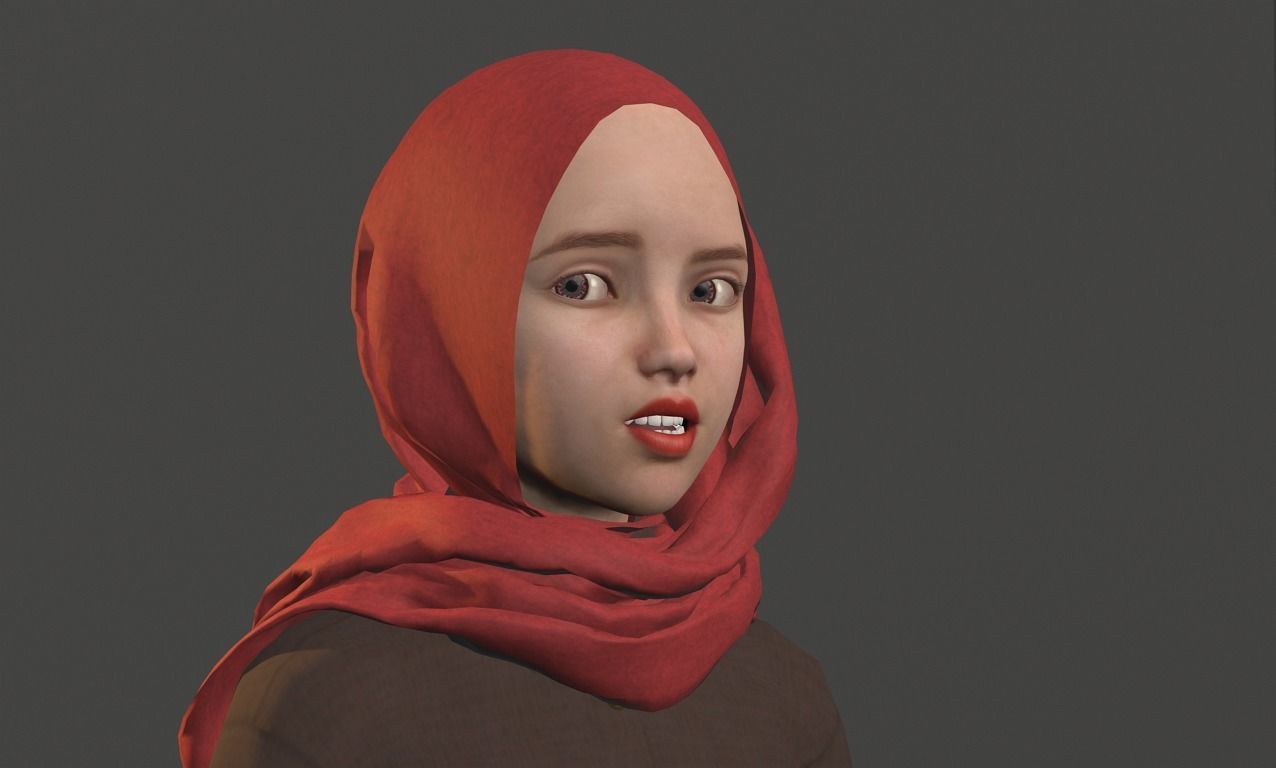Sofia in hijab - Disney Style 3D model animated rigged | CGTrader