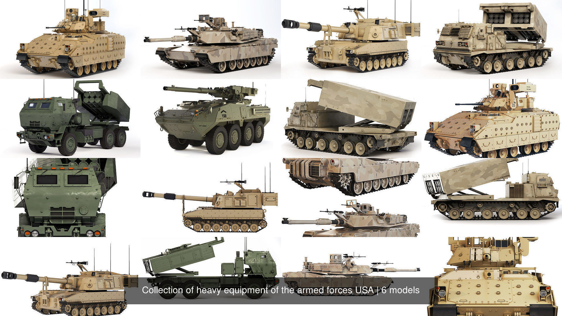 Collection of heavy equipment of the armed forces USA | CGTrader