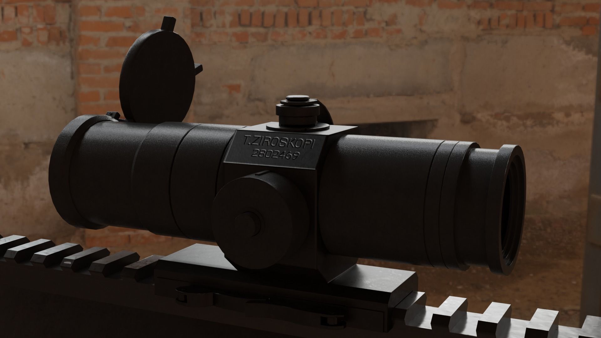 3D model Modern military assault rifle with optic VR / AR / low-poly ...