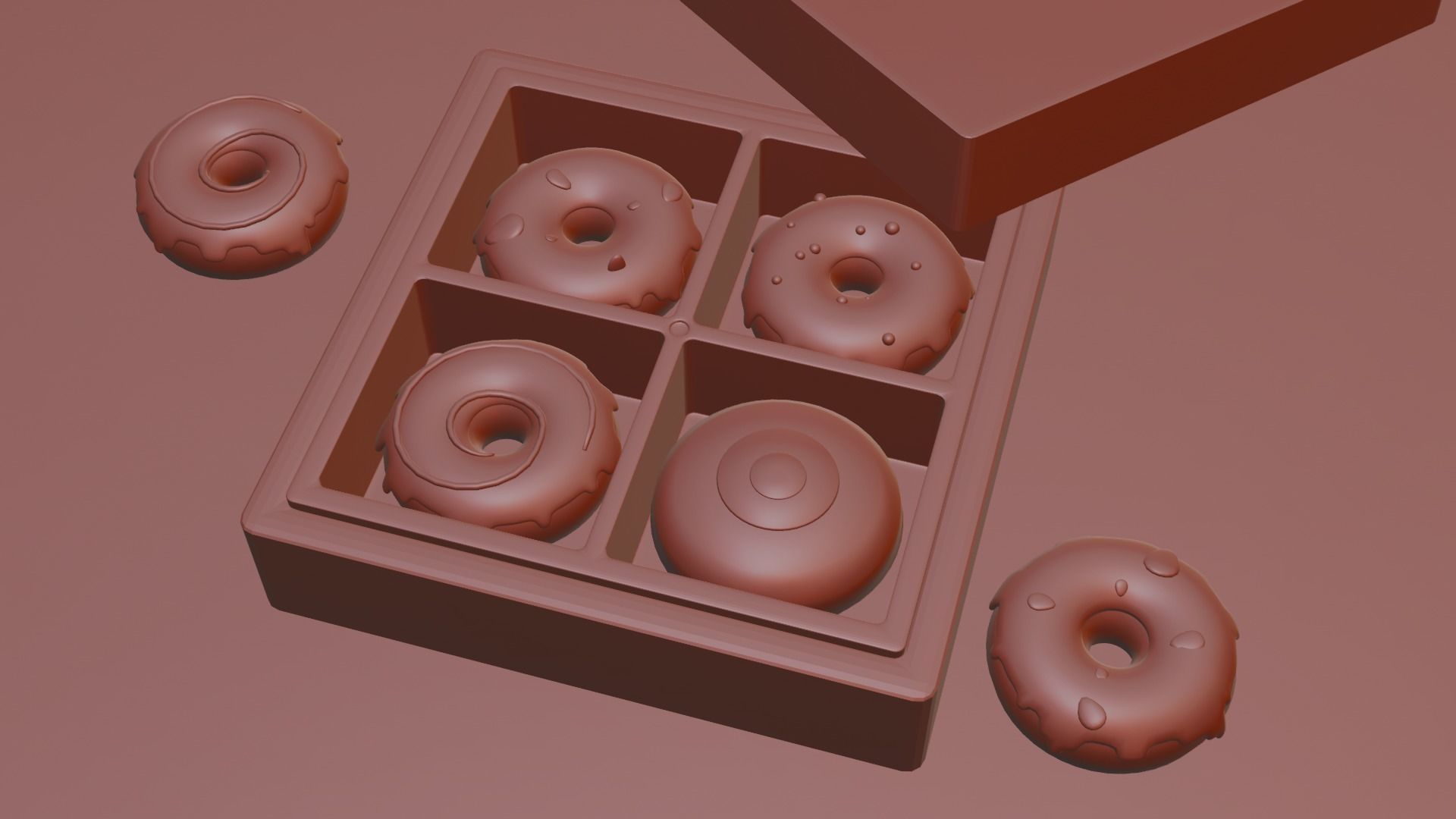 3D model Donuts Box VR / AR / low-poly | CGTrader
