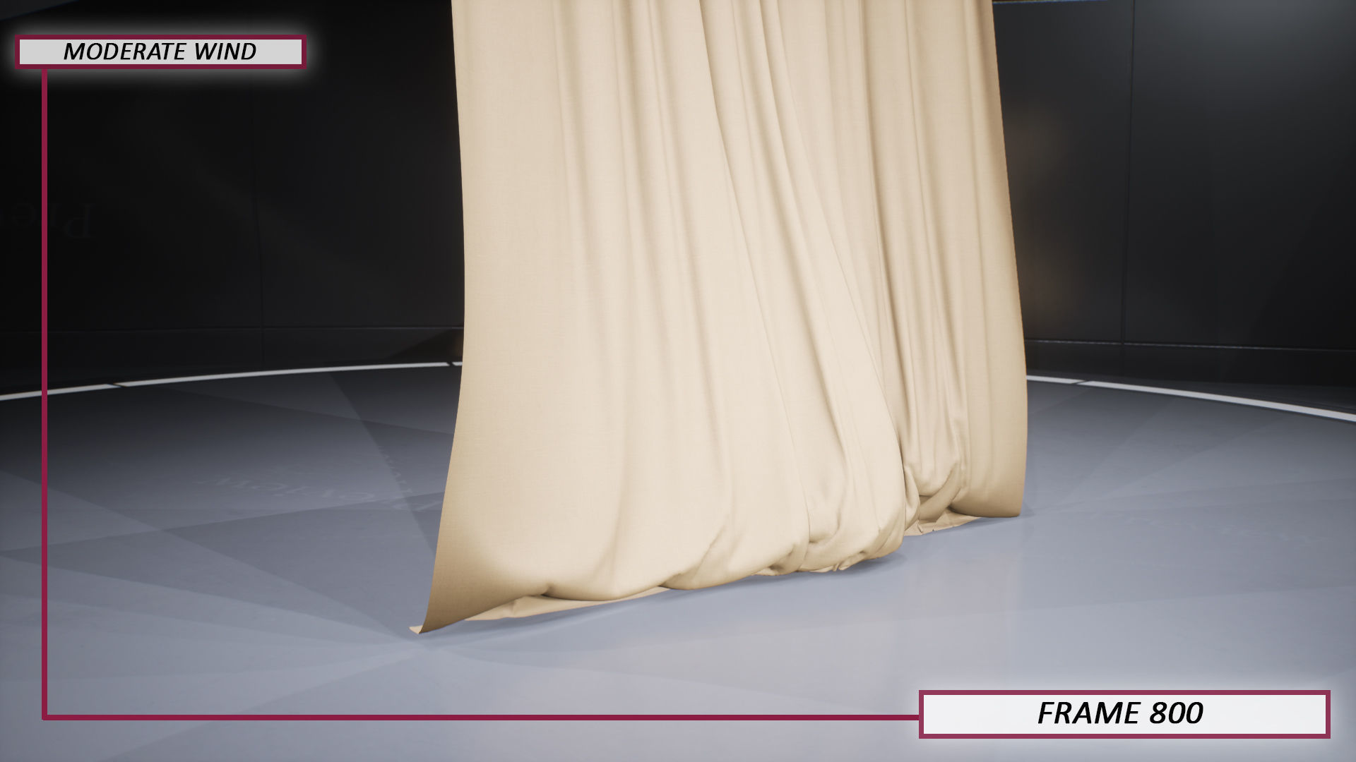 Pack of Touching Floor wind Animated Curtains with 5 wind speed 3D ...