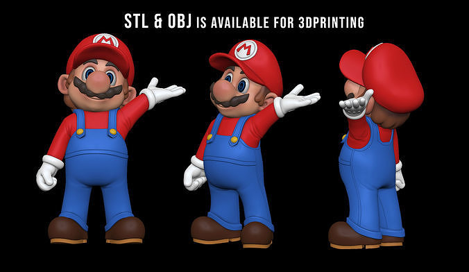 Mario 3D Model STL 3D model 3D printable | CGTrader