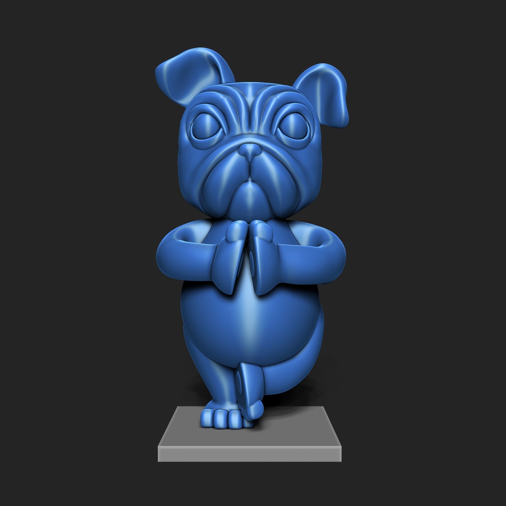 Pug Dog 3D model 3D printable | CGTrader