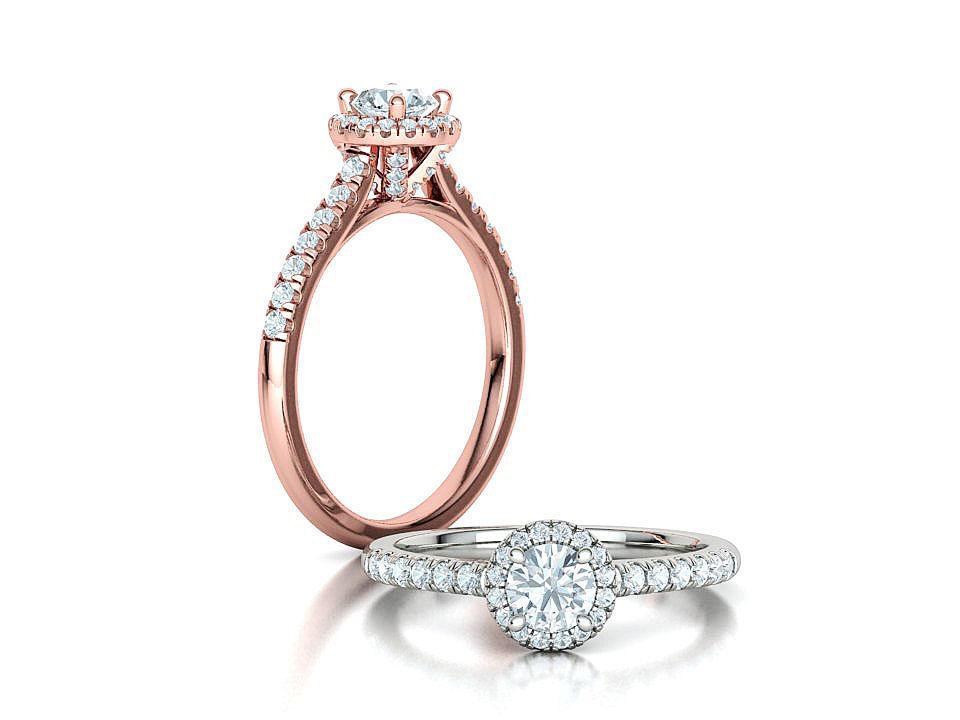 Grace Round Halo Engagement Ring 40 pointer diamond v2 3D model 3D ...