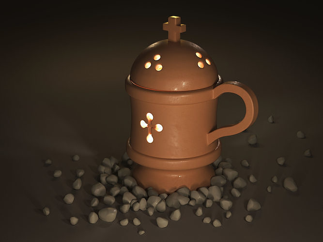 Orthodox ceramic censer free 3D model | CGTrader