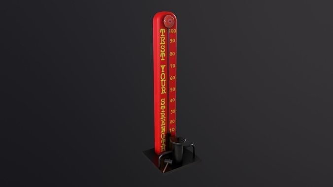 3D model High Striker - Strength Test Game 3D Model VR / AR / low-poly ...