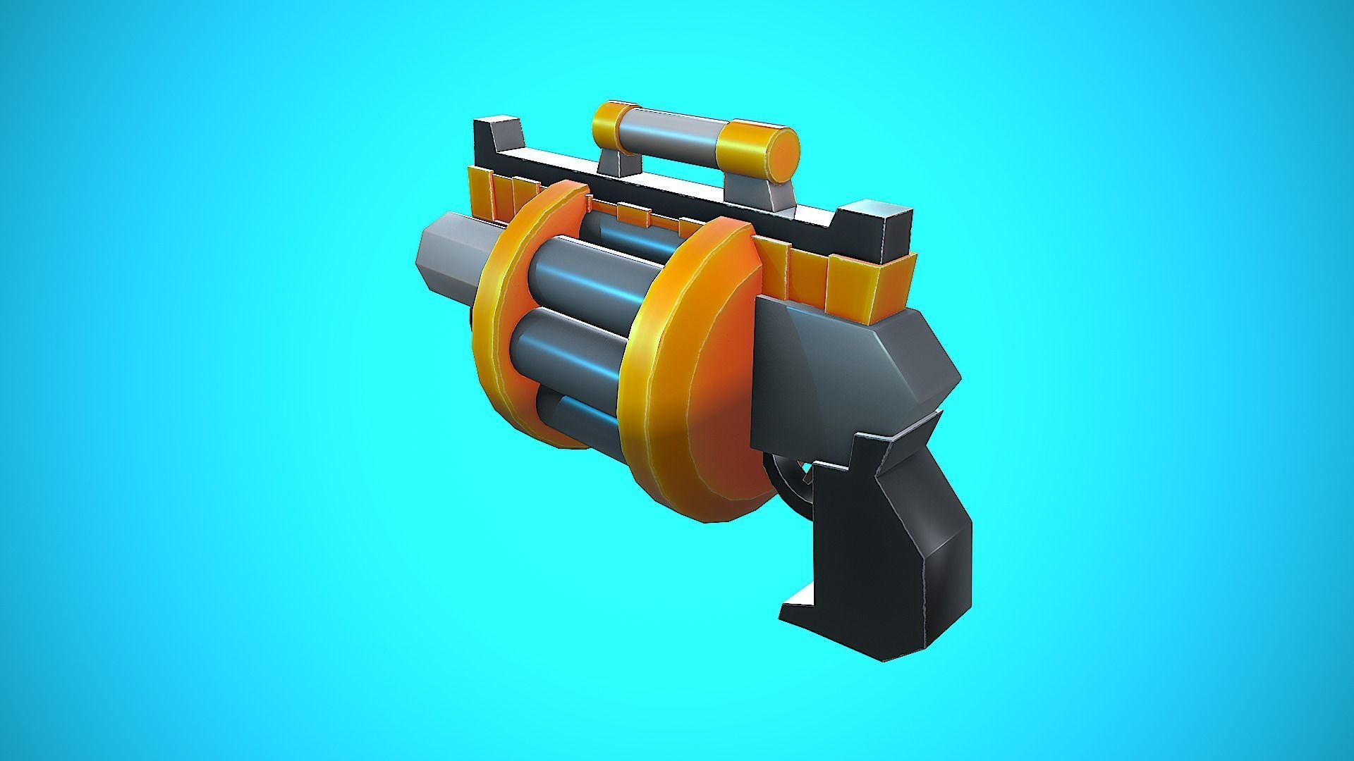3D model DOUBLE GRENADE LAUNCHER GUN CARTOON STYLIZED VR / AR / low ...