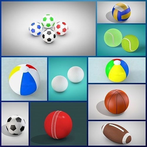 Sports Balls Collection VR / AR / low-poly | CGTrader