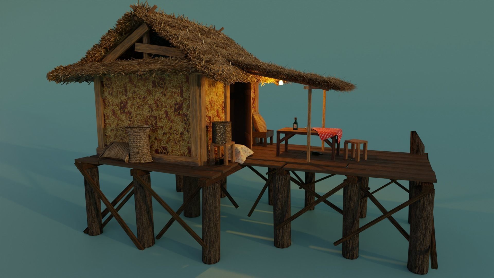 3D model Hut on the water VR / AR / low-poly | CGTrader