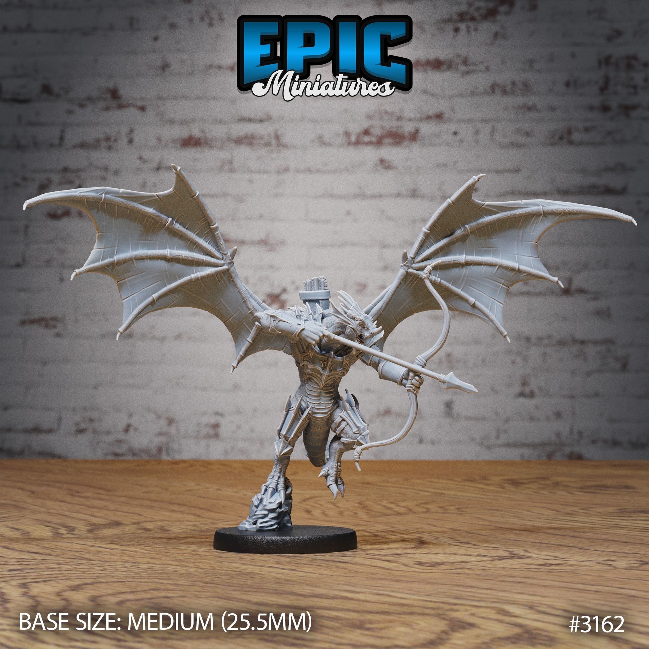 Winged Half Dragon Bow - DnD Tabletop Miniature Model - STL FILE 3D ...
