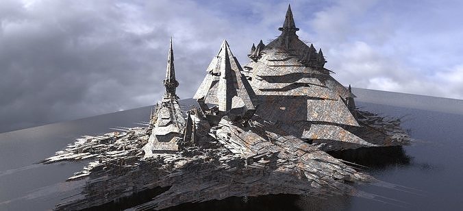 Dark Egypt Pyramid City Tower city 5 3D model | CGTrader