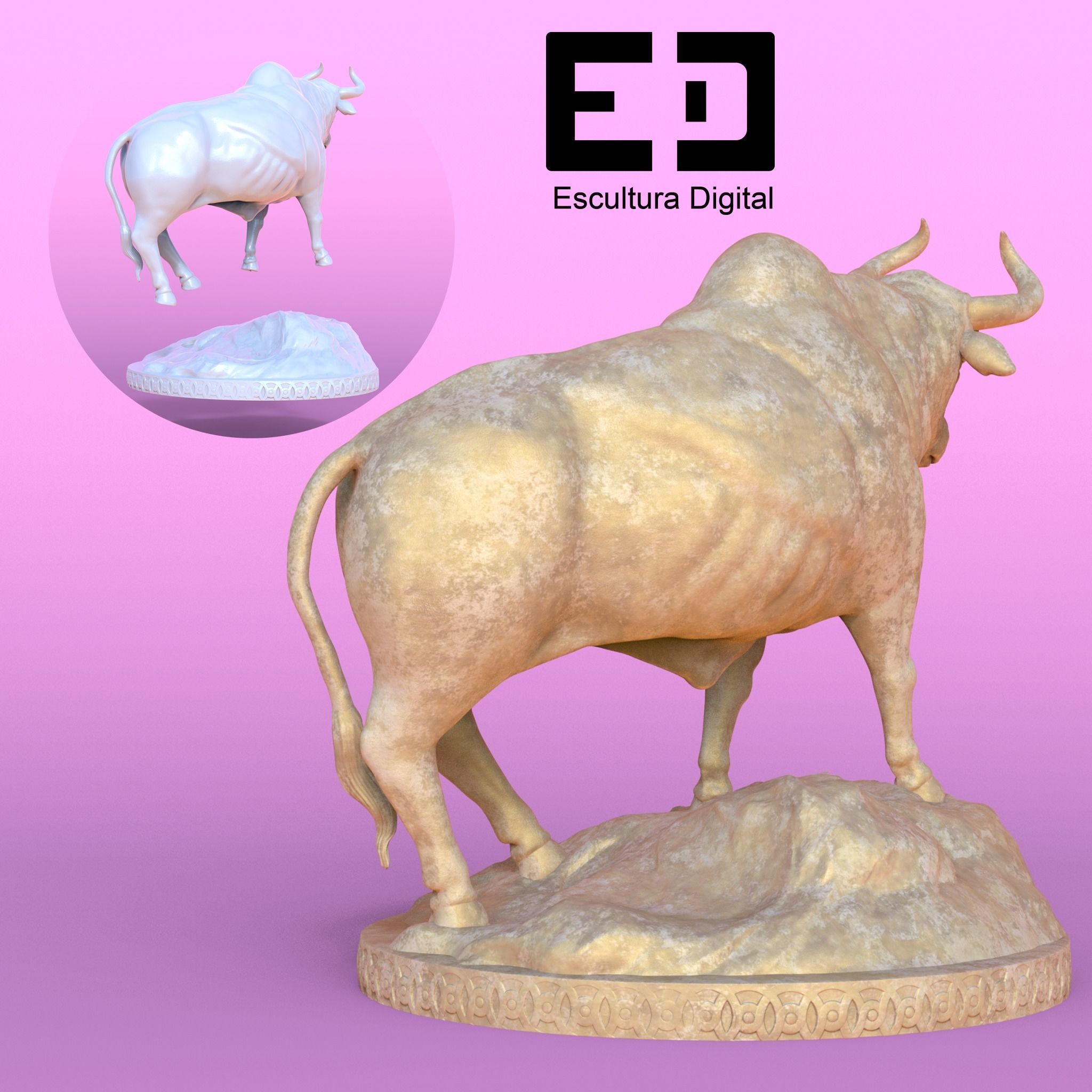 Toro - Bull - Nandi Statue 3D model 3D printable | CGTrader