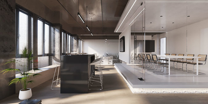 Modern Office Design 3D Model 3D model | CGTrader