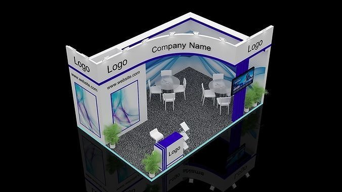 3D Simple Exhibition Design 6x4 24 SQM Buy now 3D model | CGTrader