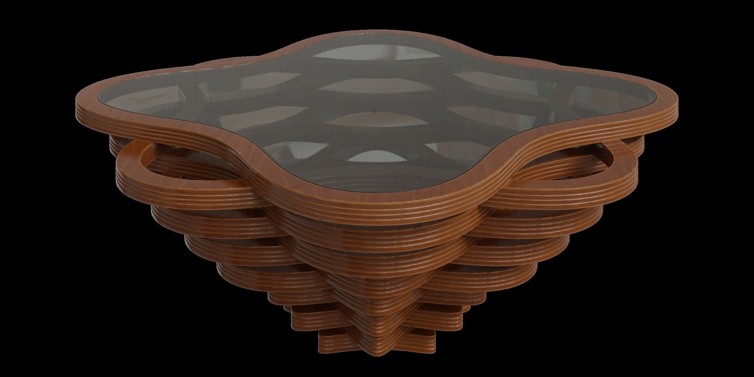 Curved Rhombus Coffee Table 3D model | CGTrader