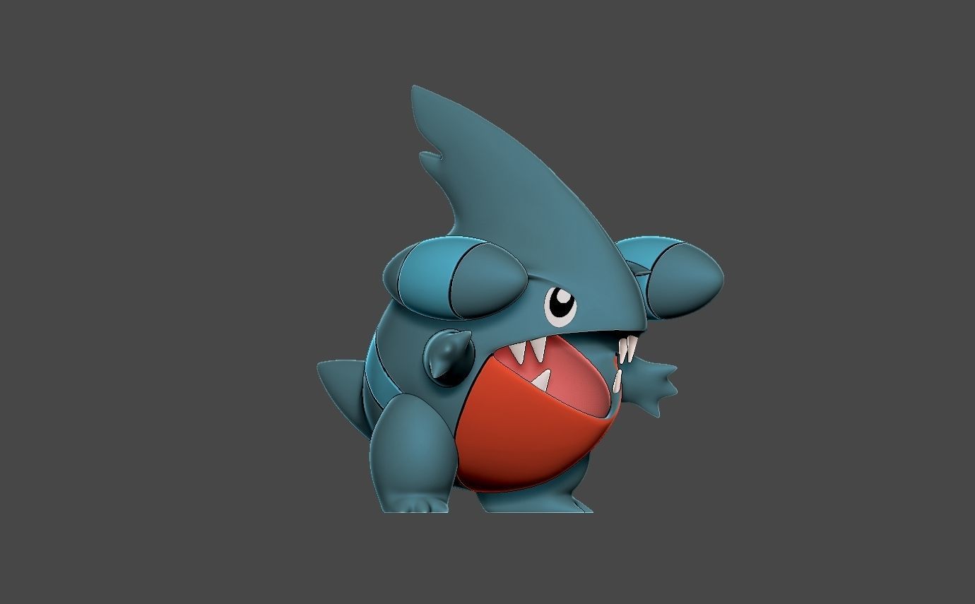 Pokemon gible 3D model 3D printable | CGTrader