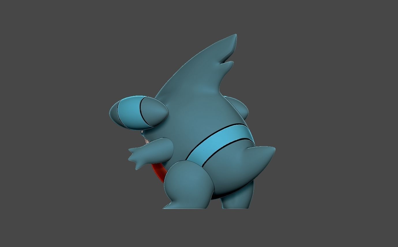 Pokemon gible 3D model 3D printable | CGTrader